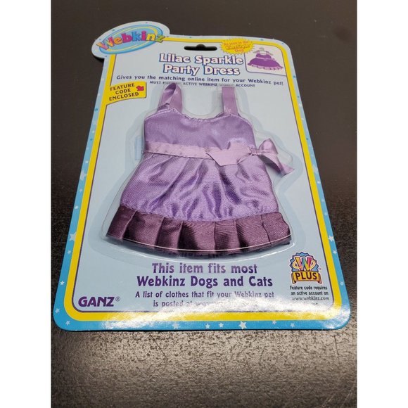 GANZ | Toys | Ganz Webkinz Lilac Sparkle Party Dress New Fits Most Dogs ...